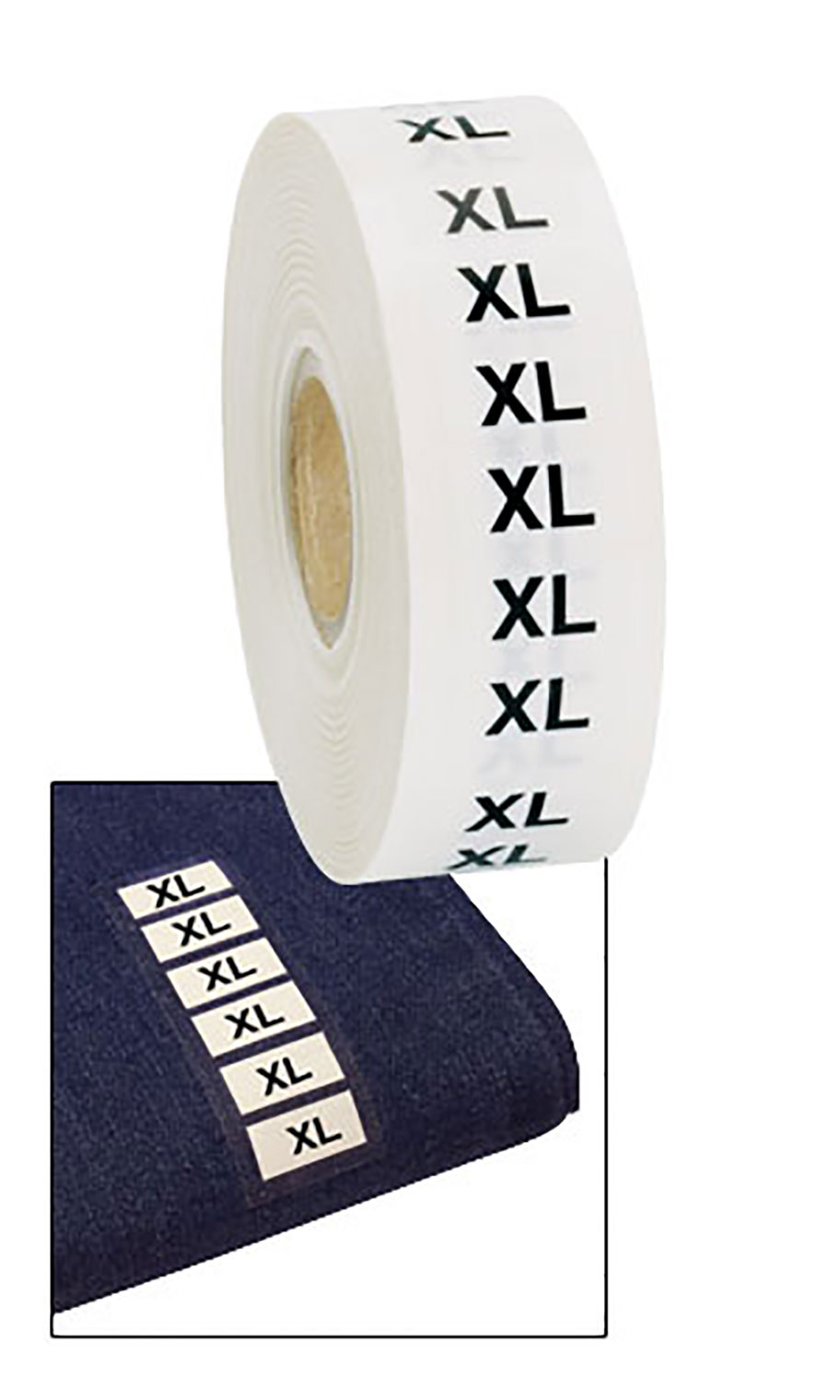 Size XL Wrap Around Size Label Strips - Store Supply
