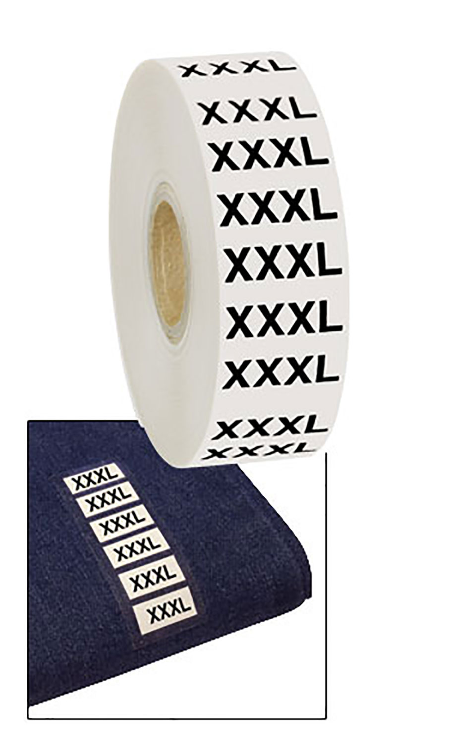 Size XXXL Wrap Around Clothing Size Labels | Store Supply Warehouse