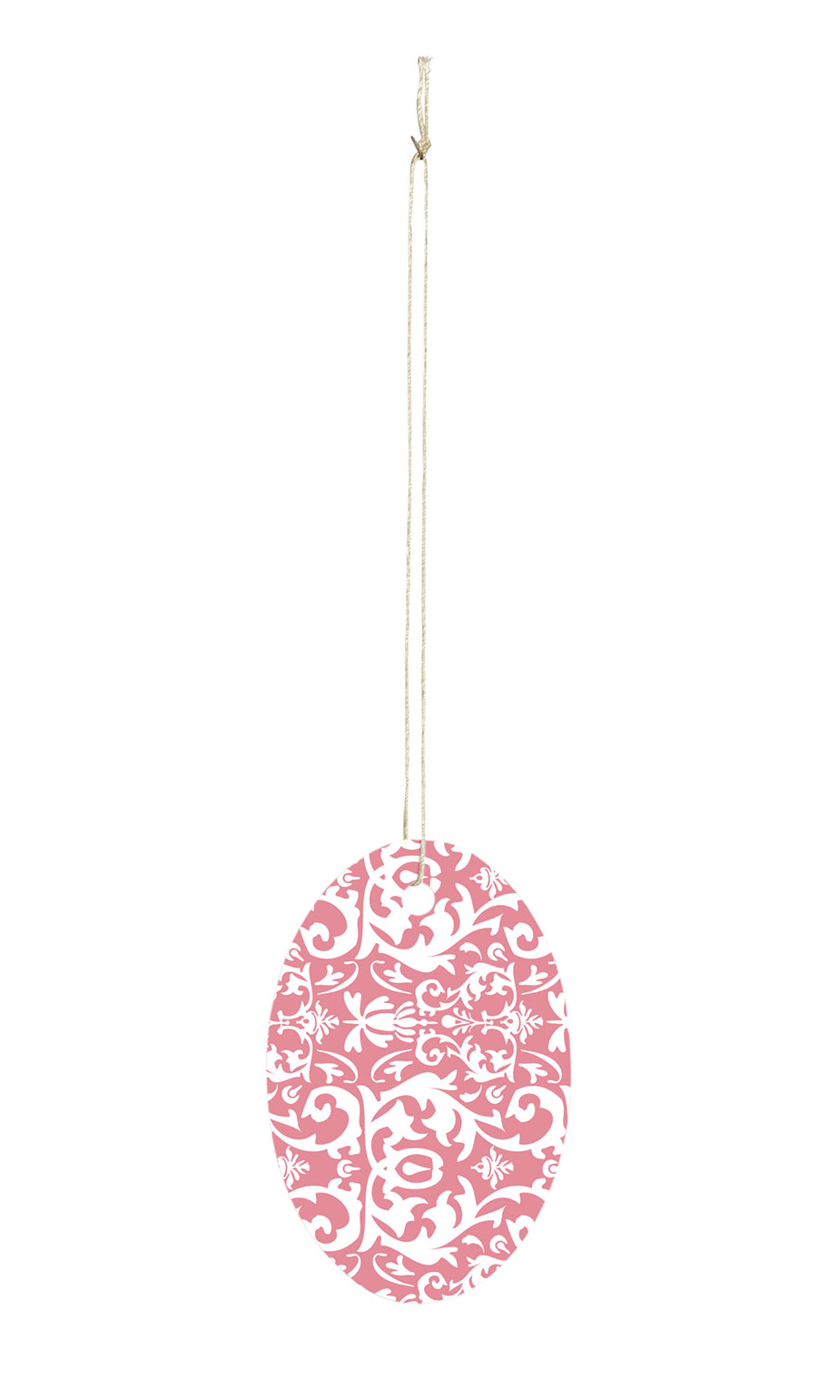 Large Strung Oval Pink Damask Tags | Store Supply Warehouse