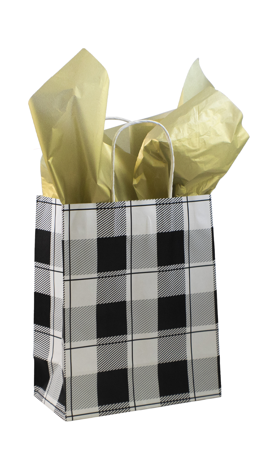 Medium Buffalo Check Paper Shopping Bags - 100
