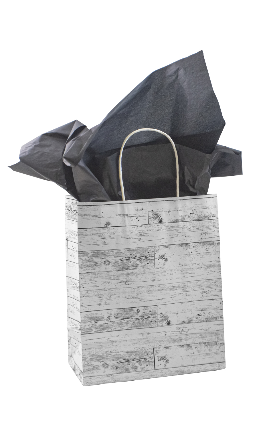 Medium Wood Pattern Paper Shopping Bags - 100