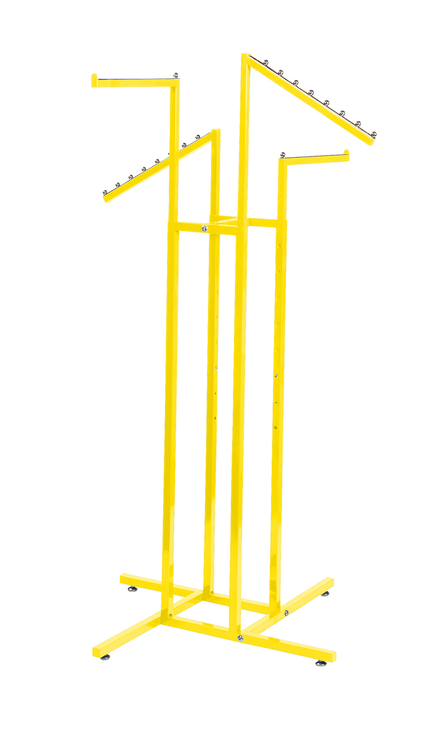 Bright Yellow 4Way Rack Straight & Slant Arms | Store Supply